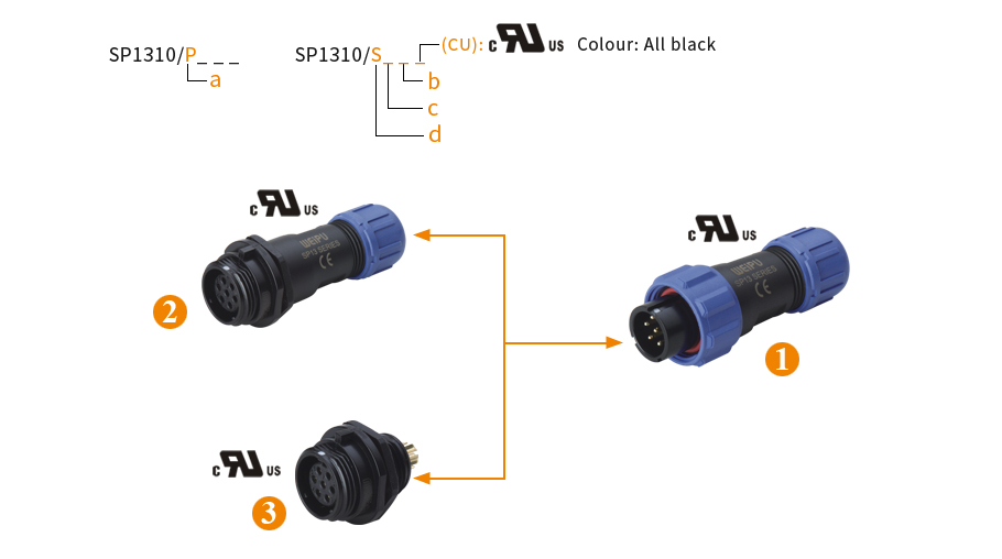 WEIPU SP13 Waterproof Cable Connector IP68 | WEIPU