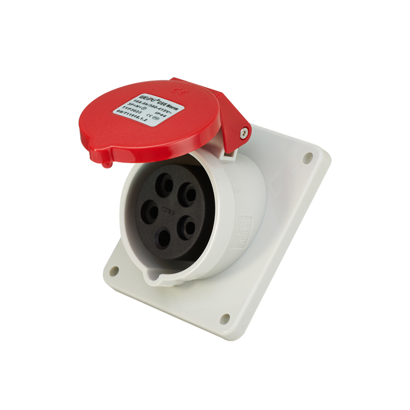 16A 5PIN Angled Panel Mount Socket TYP3623-IP44 For Sale - WEIPU