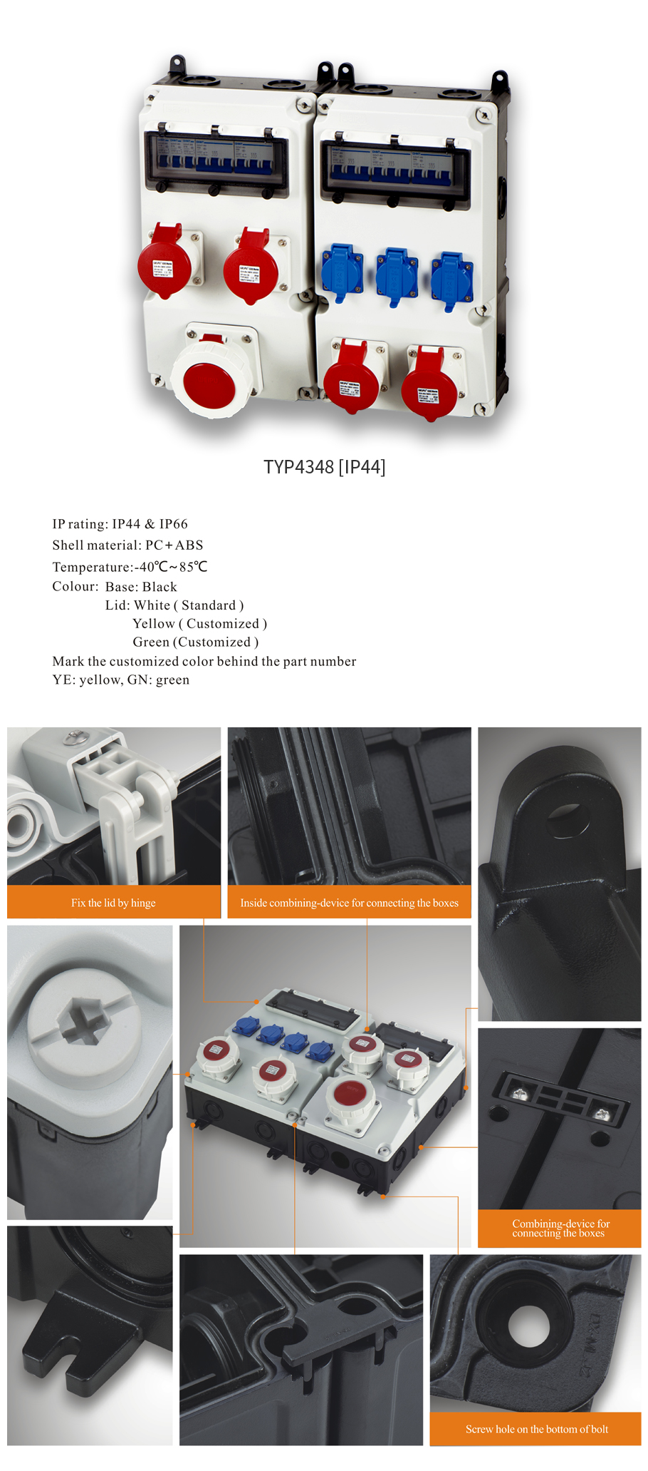 Combined Distribution Boxes TYP4348 IP44 For Sale - WEIPU